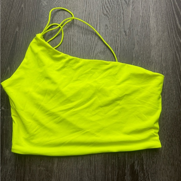 Tops | Neon Yellow String Crop Top | Poshmark